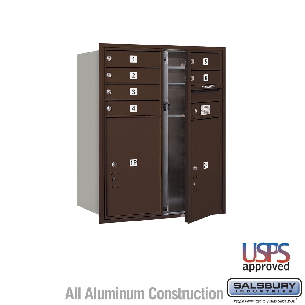 4C Recessed Mailbox USPS Bronze - 6 Doors - Front Load | Mailboxes.com