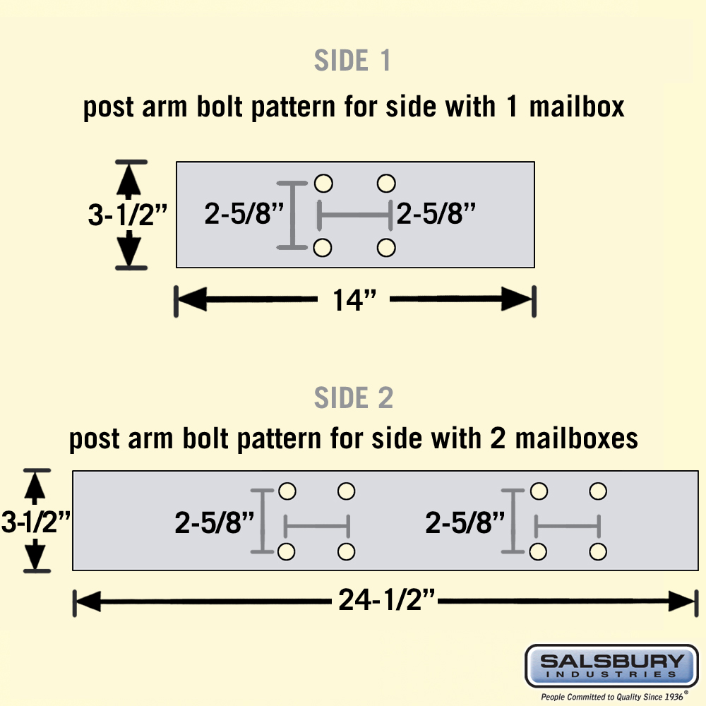 Deluxe Mailbox Post - 2 Sided for (3) Mailboxes - In-Ground Mounted ...