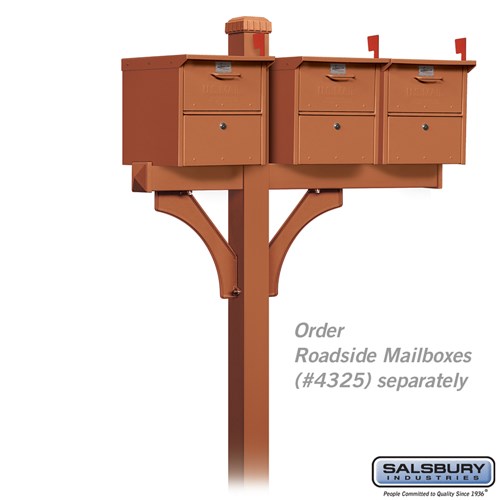Deluxe Post - 2 Sided - In-Ground Mounted - for (3) Roadside Mailbox ...