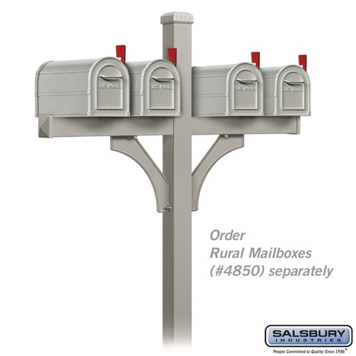 Deluxe Mailbox Post - 2 Sided for (4) Mailboxes - In-Ground Mounted ...